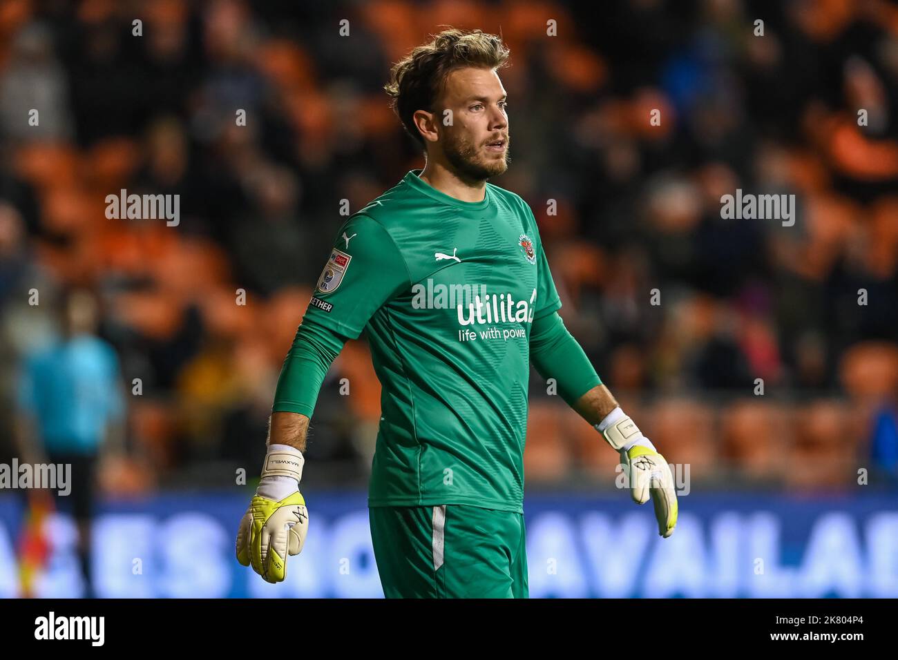 Chris Maxwell #1 of Blackpool during the Sky Bet Championship match ...