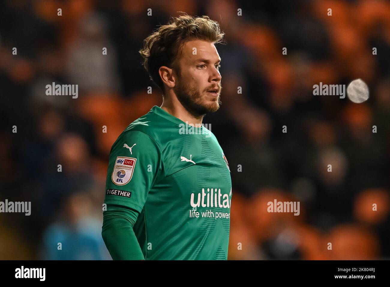 Chris Maxwell #1 of Blackpool during the Sky Bet Championship match ...