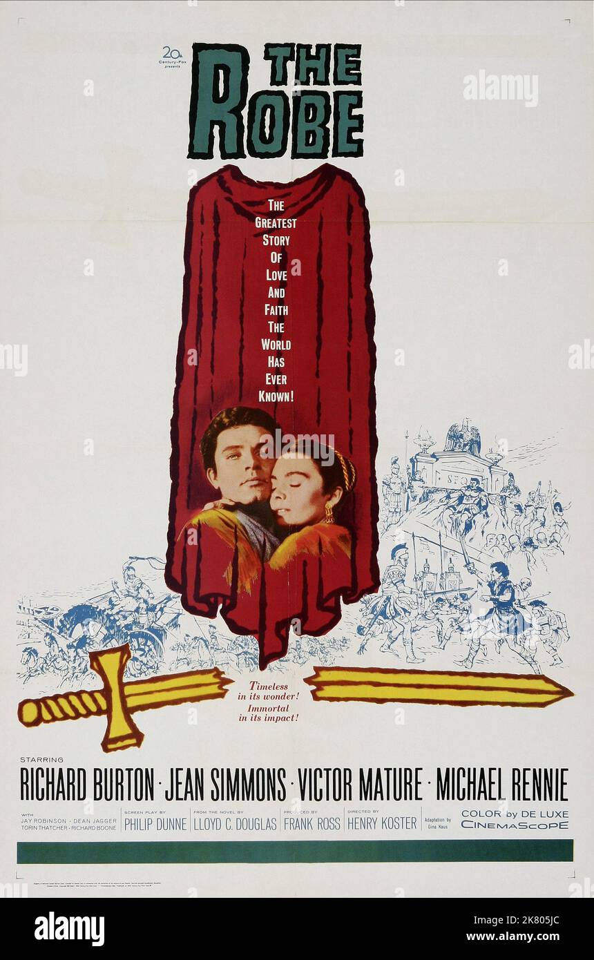 Richard Burton & Jean Simmons Poster Film: The Robe (USA 1953 ...