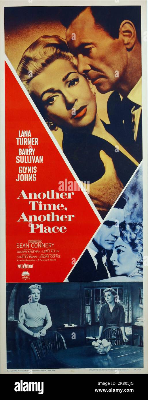 Lana Turner & Sean Connery Poster Film: Another Time, Another Place (UK ...