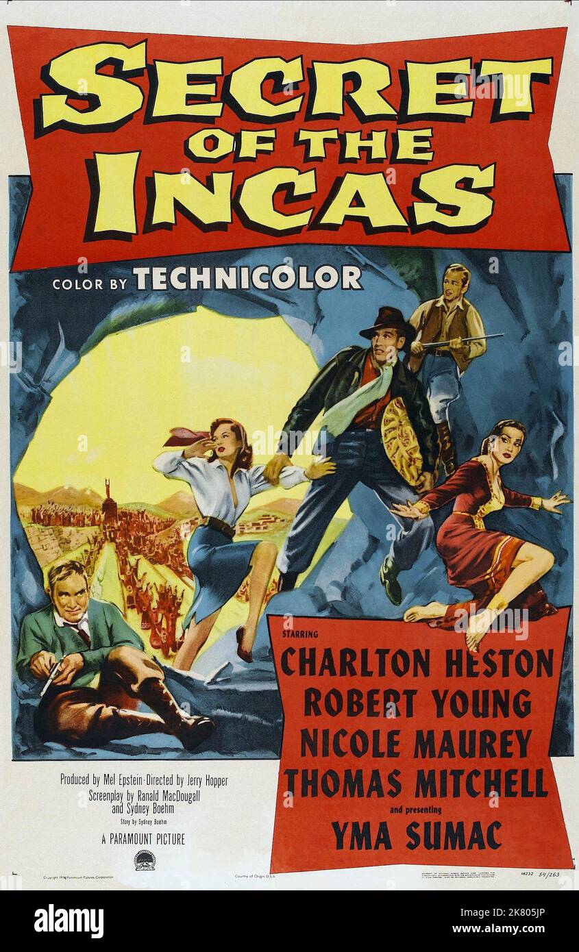 Movie Poster Film: The Secret Of The Incas (1953) Director: Jerry ...