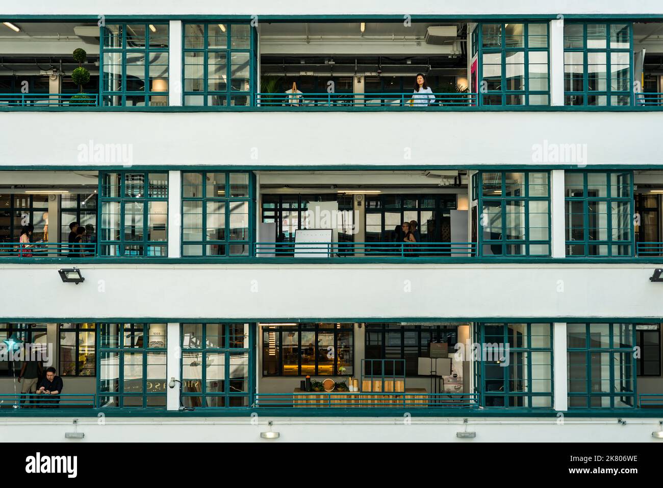The interior verandahs overlooking the courtyard of PMQ, formerly the ...