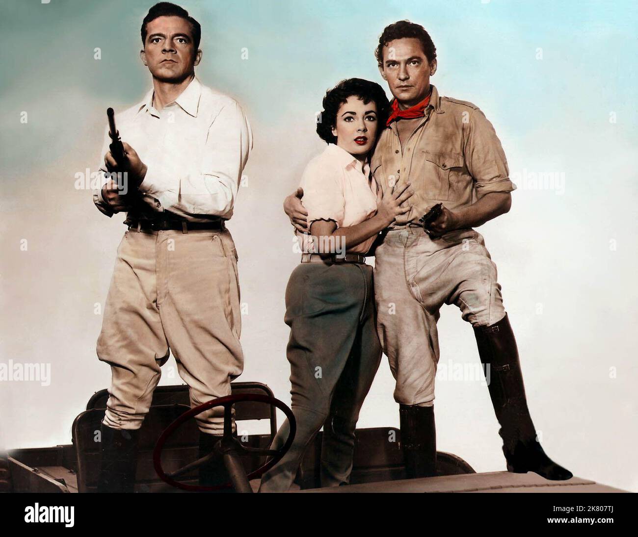 Dana Andrews, Elizabeth Taylor & Peter Finch Film Elephant Walk (1953 ...