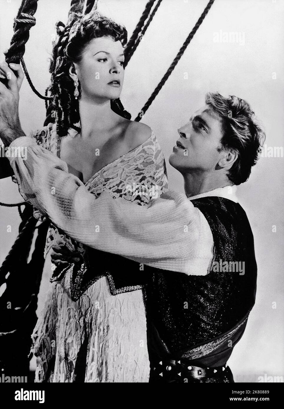 Eva Bartok & Burt Lancaster Film The Crimson Pirate (1952) Characters ...