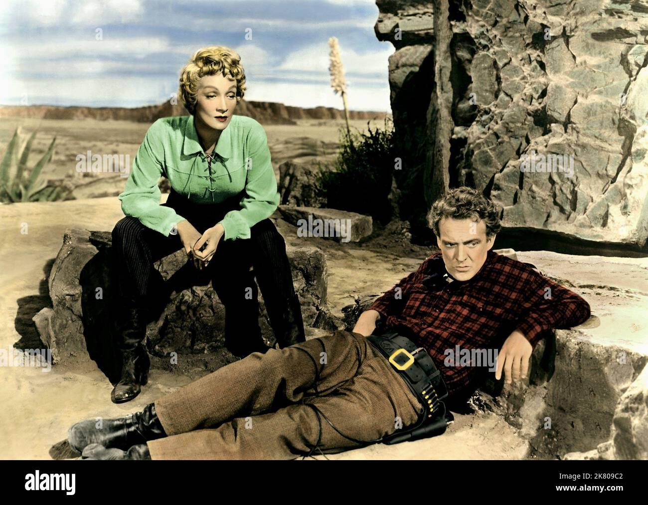 Marlene Dietrich & Arthur Kennedy Film Rancho Notorious (USA 1952 ...