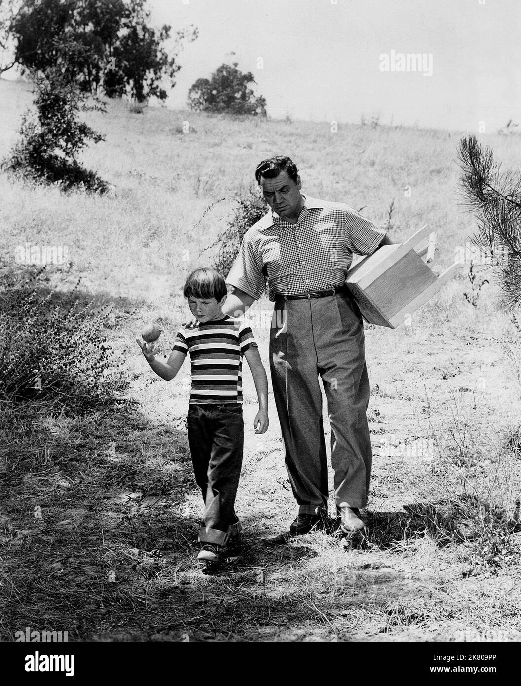 Ernest Borgnine, Kevin Corcoran Film: The Rabbit Trap (1959) Characters ...