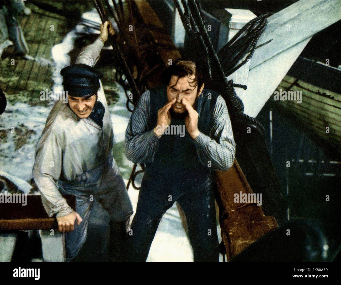 Leo Genn & Gregory Peck Film: Moby Dick (USA 1956) Characters: Starbuck ...
