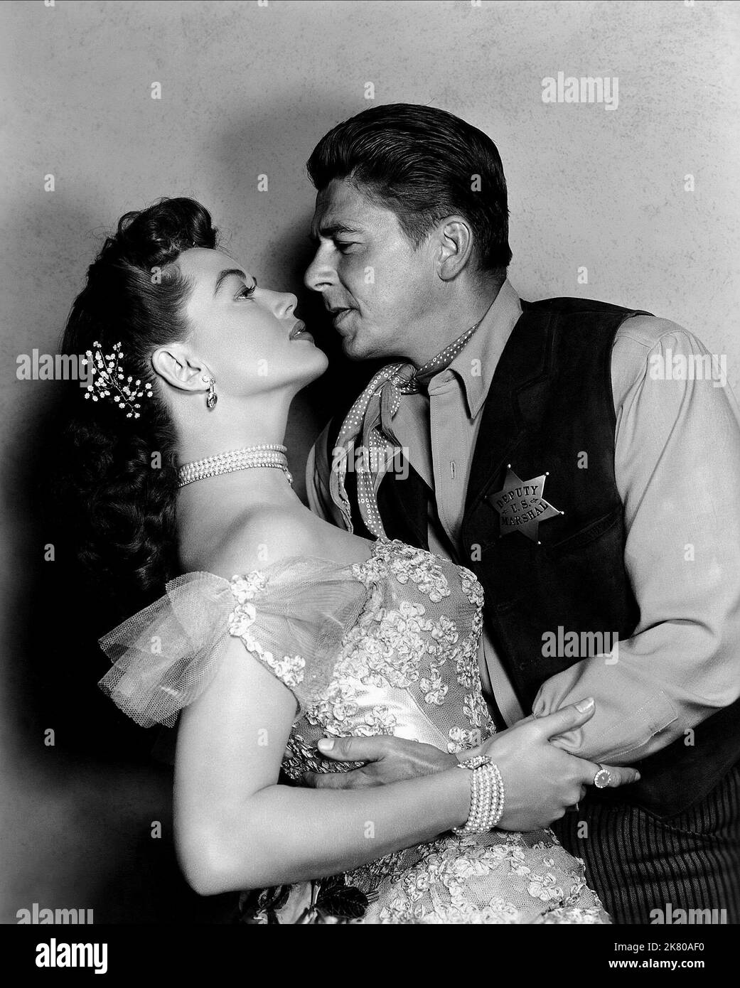 Dorothy Malone & Ronald Reagan Film Law And Order (1957) Characters ...