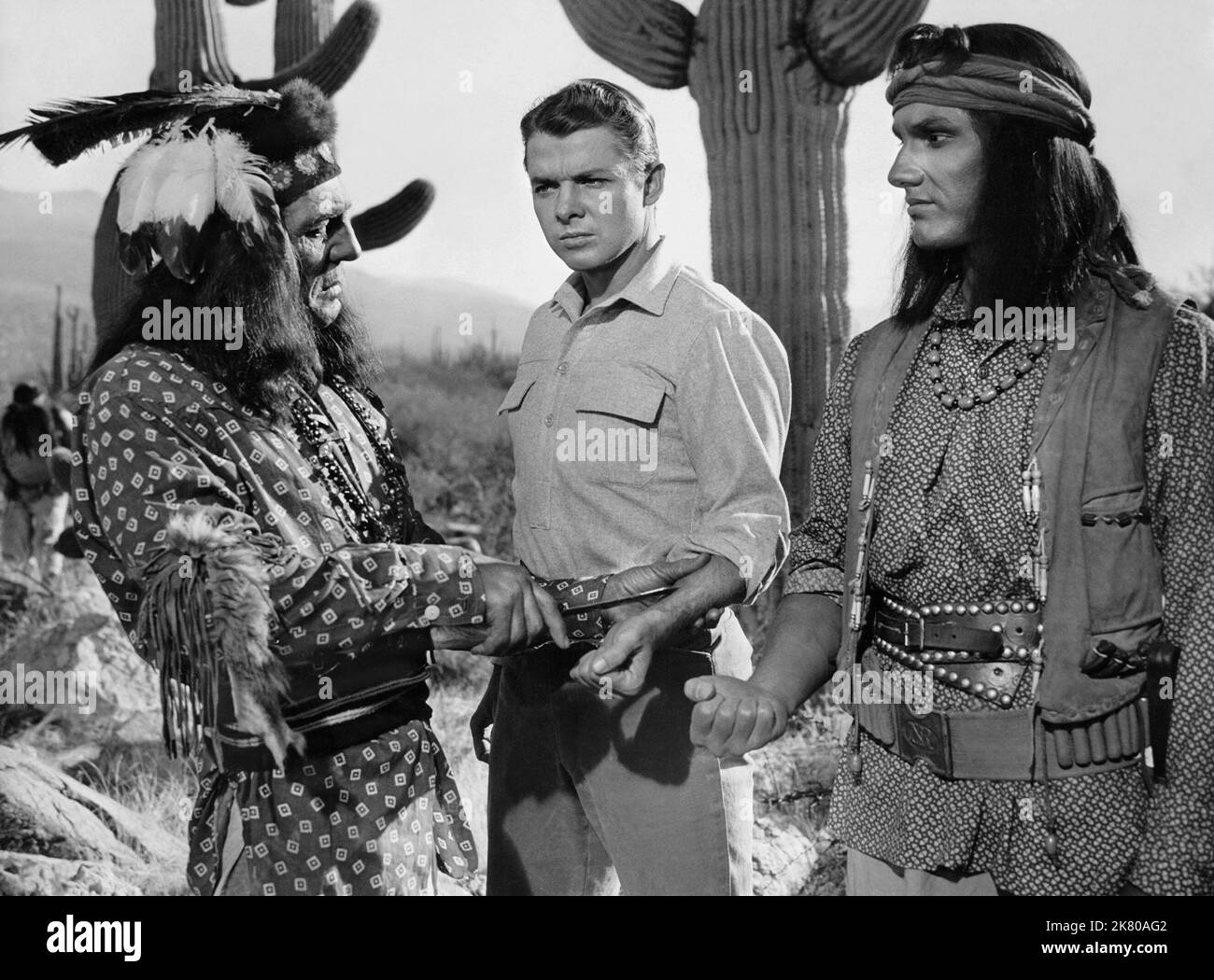 Jay Silverheels, Audie Murphy & Tommy Rall Film Walk The Proud Land ...
