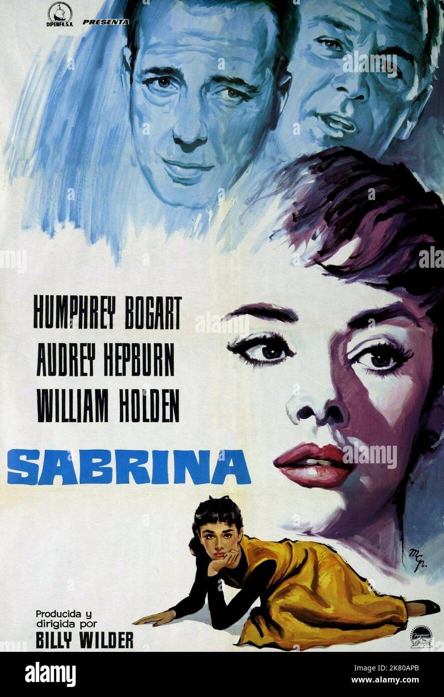 Humphrey Bogart, Audrey Hepburn & William Holden Poster Film: Sabrina; Sabrina Fair (USA 1954 ...