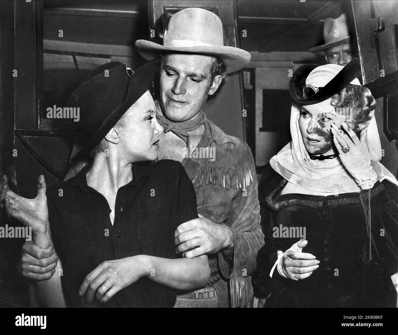 Jan Sterling, Charlton Heston & Rhonda Fleming Film: Pony Express (USA ...