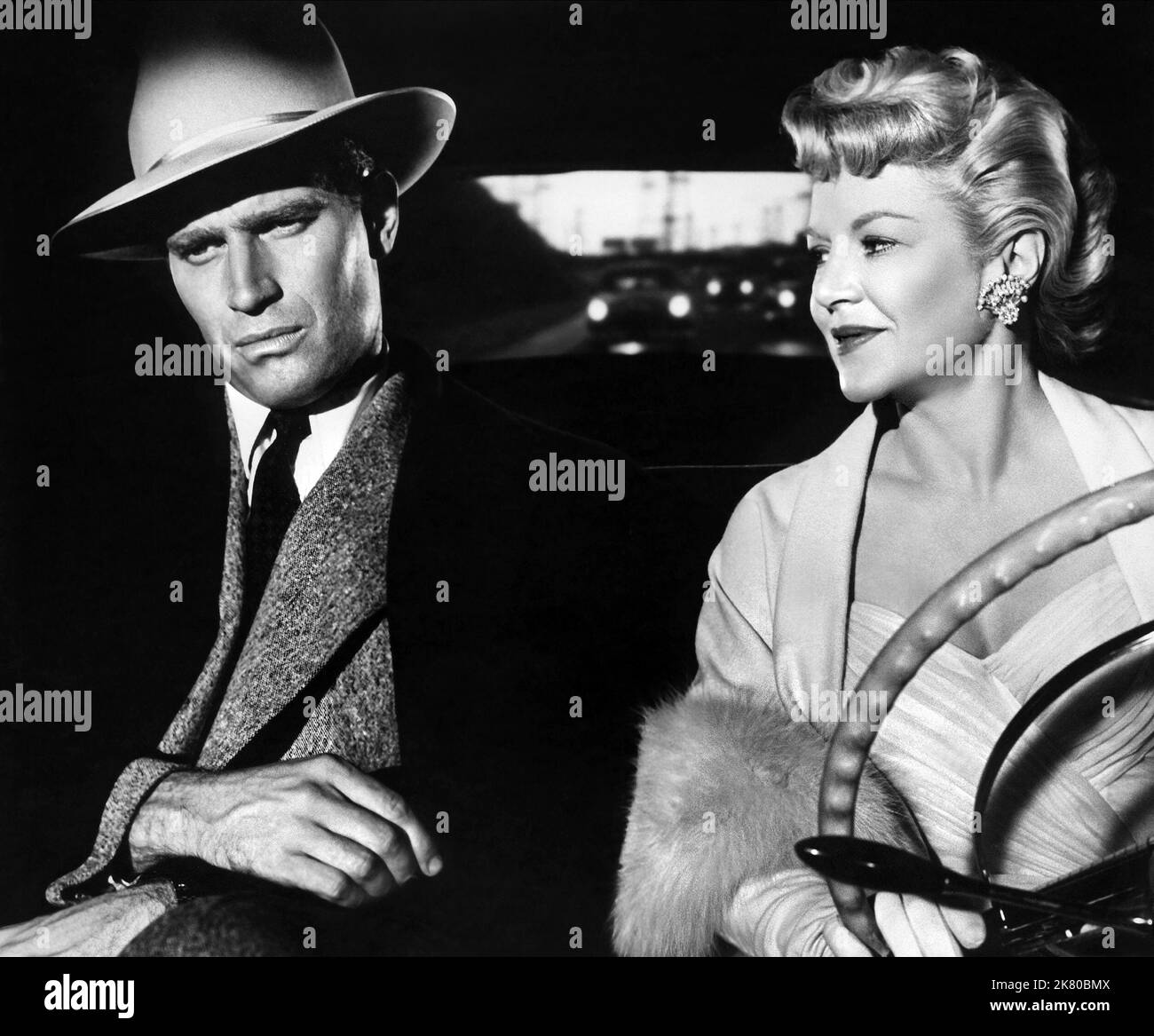Charlton Heston & Claire Trevor Film Lucy Gallant (1955) Characters ...