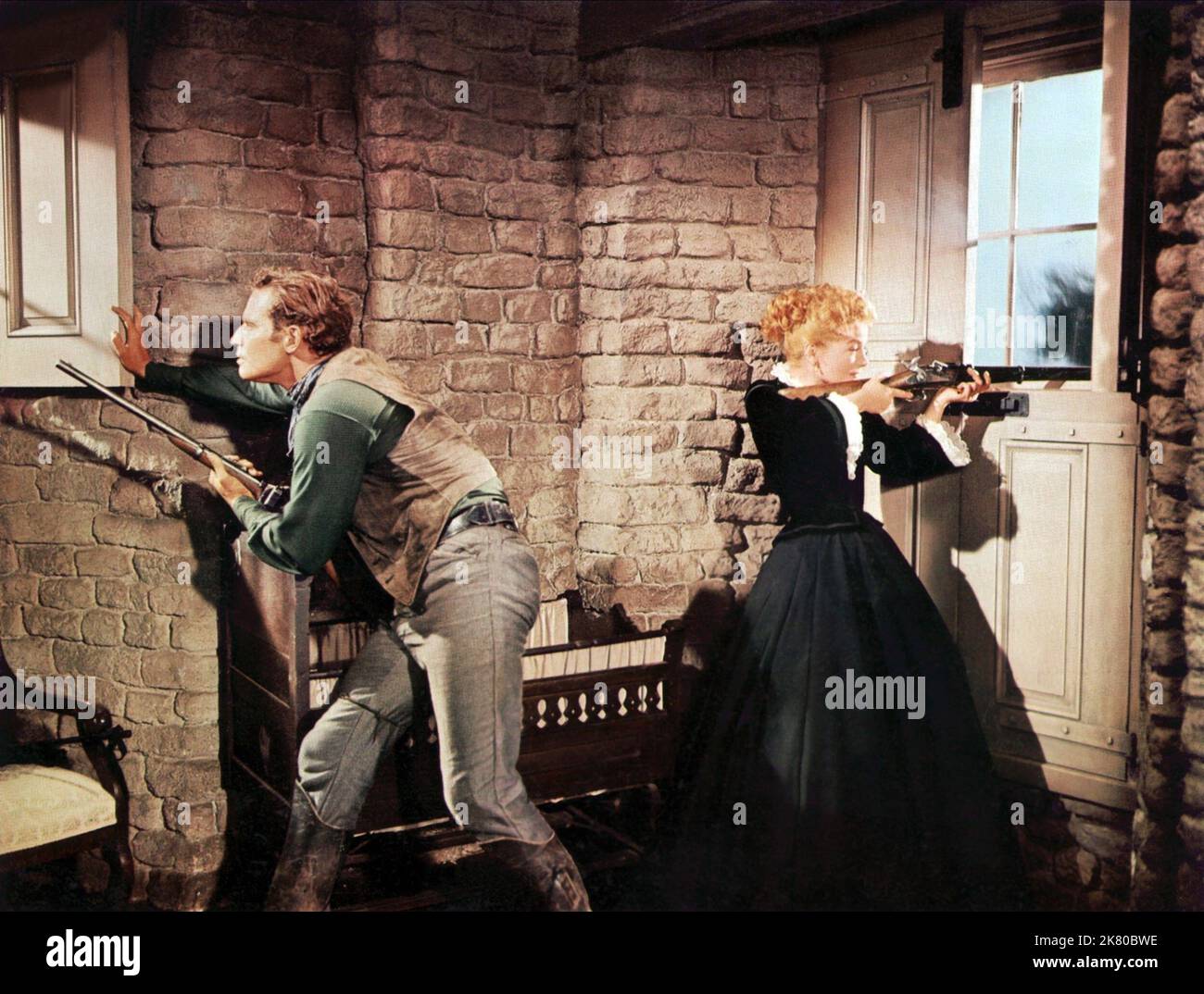 Charlton Heston & Anne Baxter Film Three Violent People (1956 ...