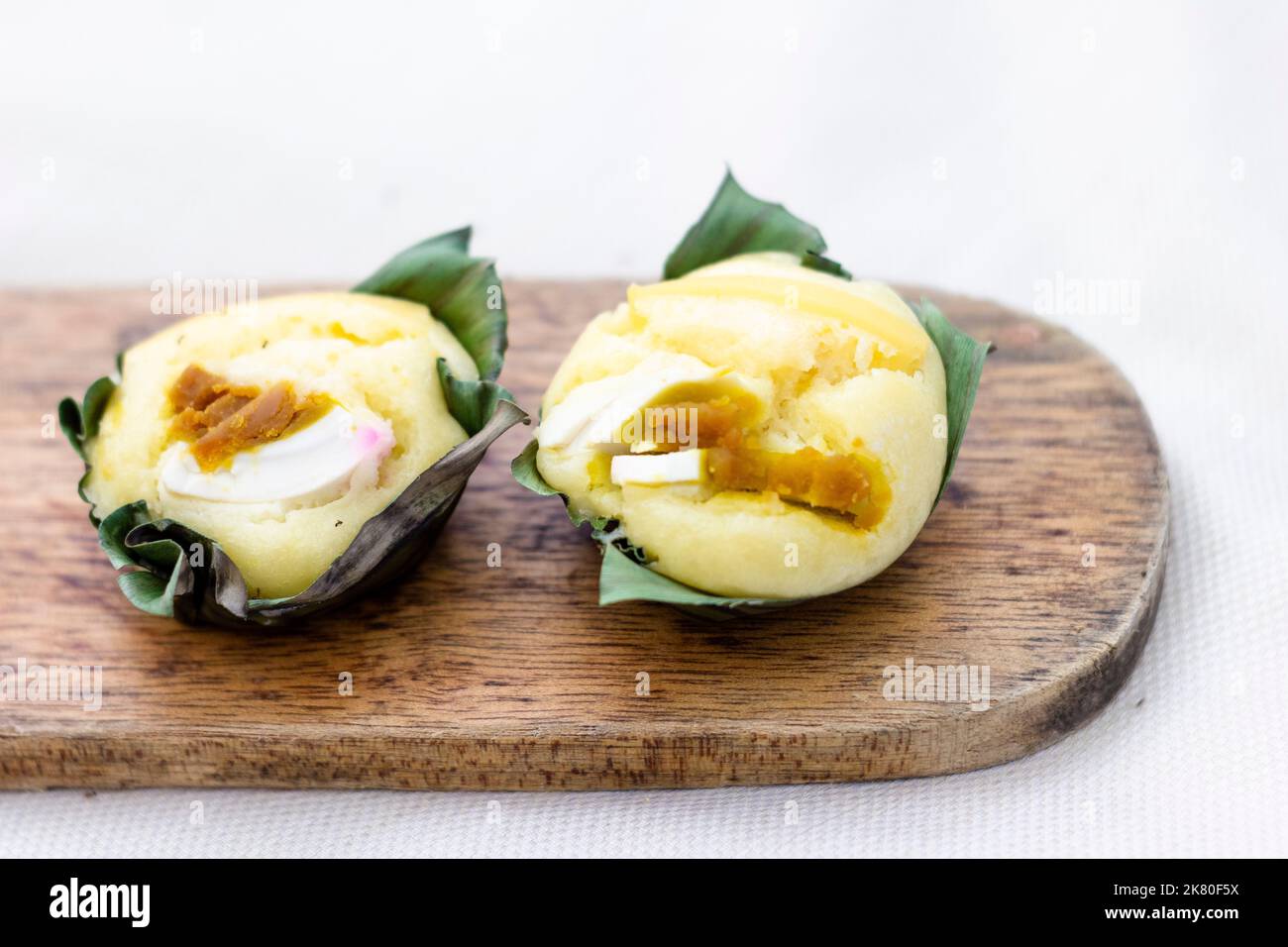 Two small Filipino rice cake locally called bibingka in Palawan ...