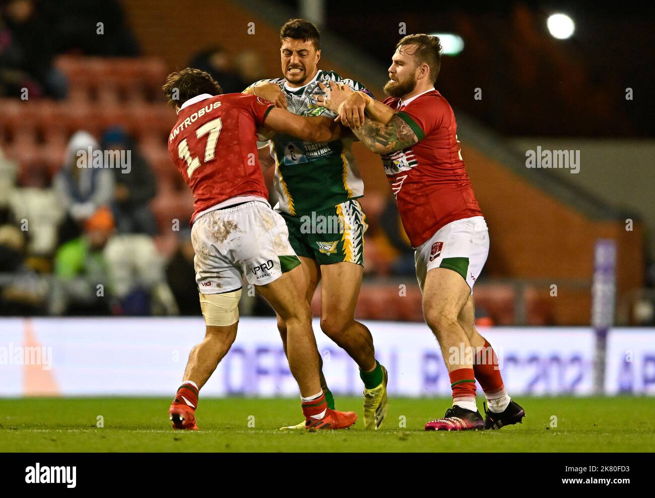 Leigh, United Kingdom. 19th Oct, 2022. Rugby league world cup 2021. Wales V Cook Islands. Leigh ...