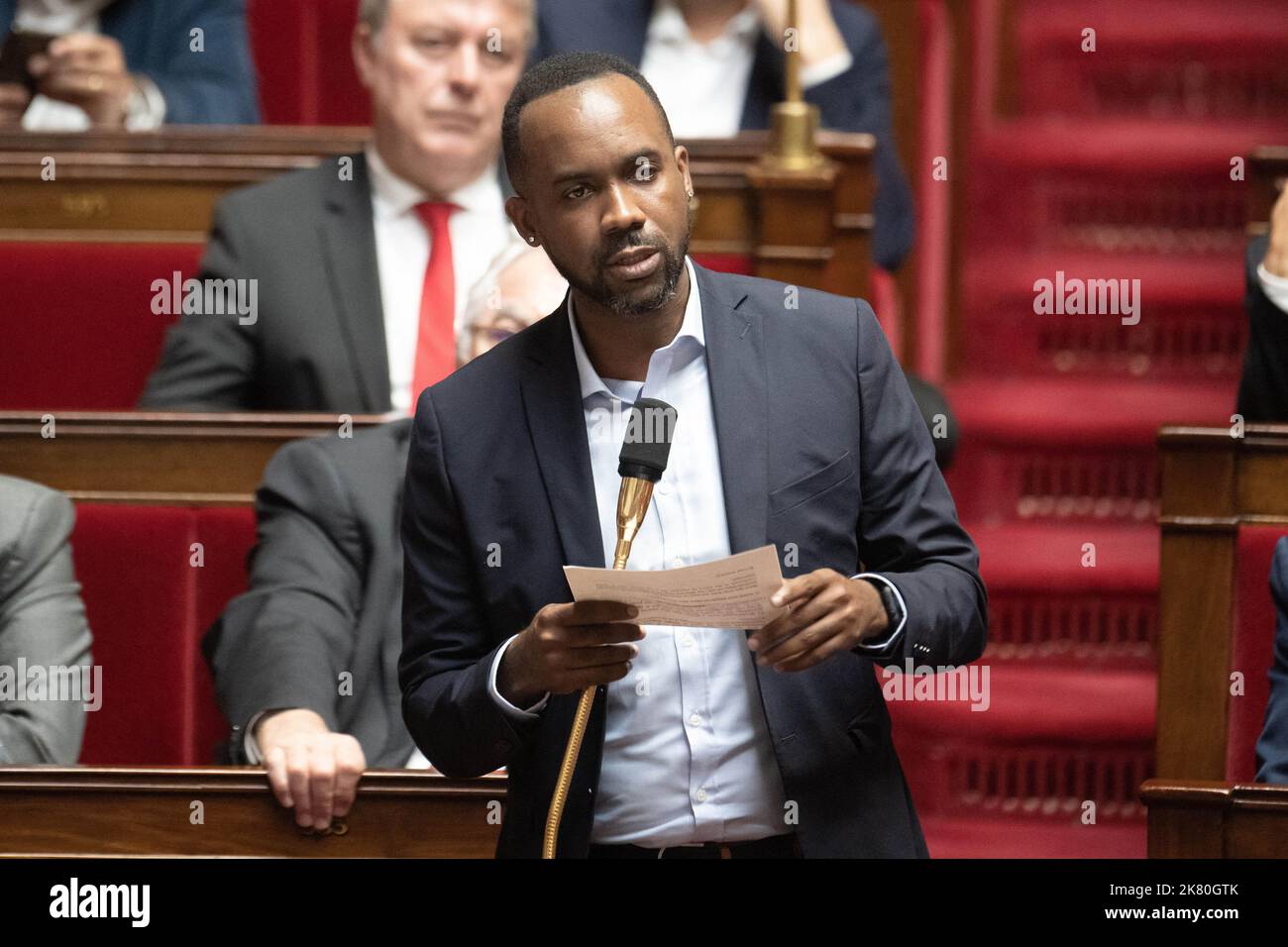 Deputy, Davy Rimane attends a session of Questions to the Government at ...