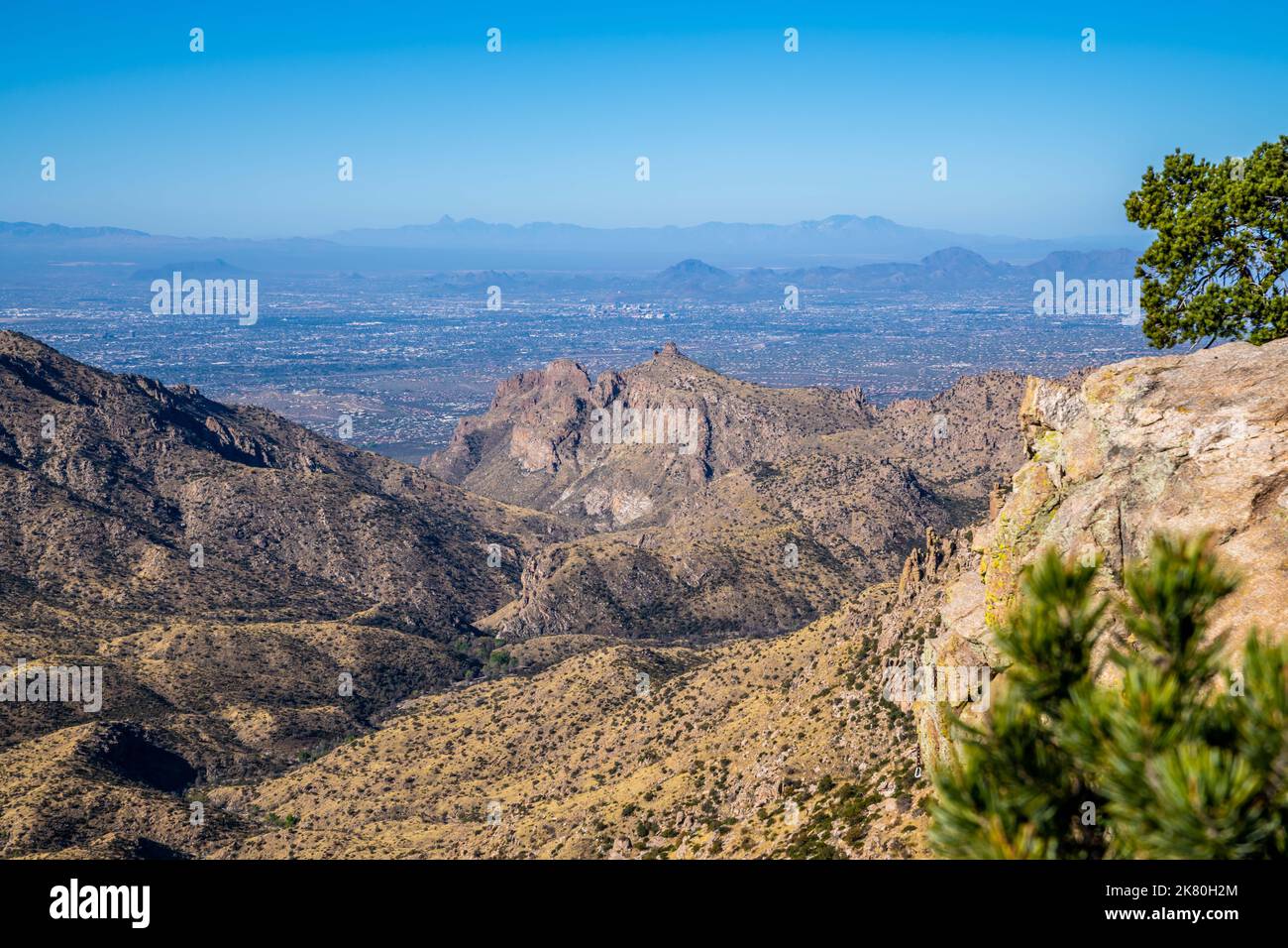 An overlooking view of Tucson, Arizona Stock Photo - Alamy