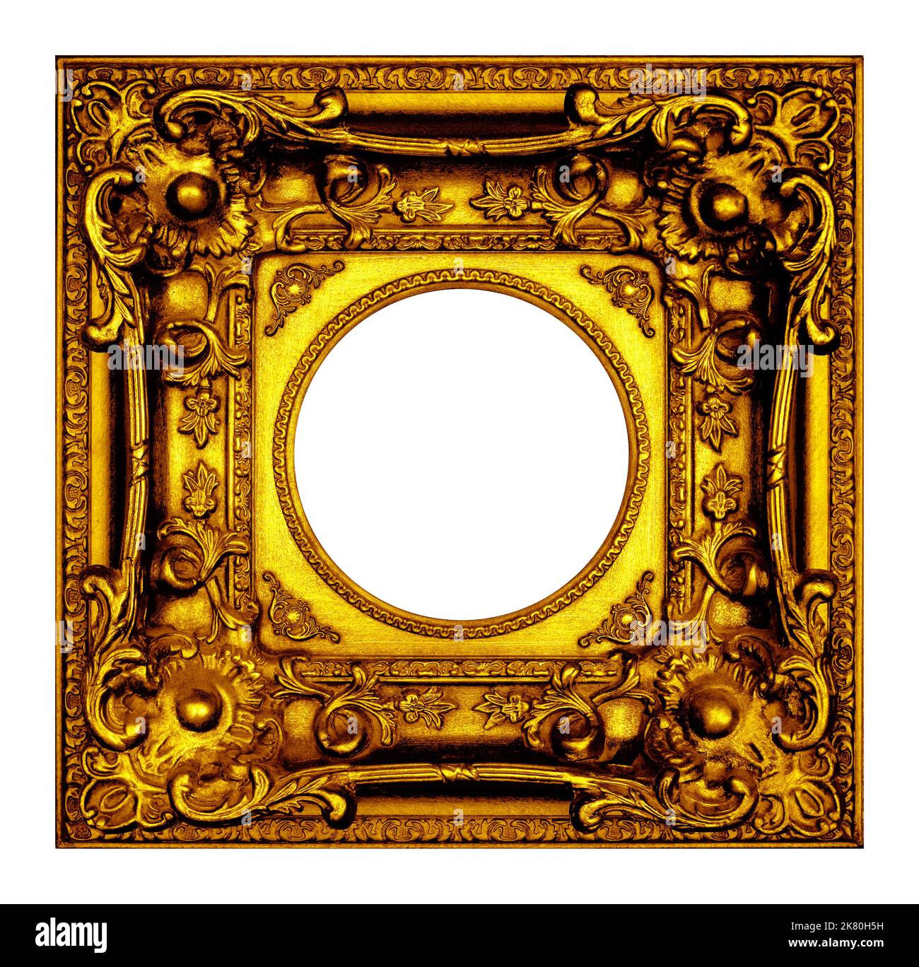 Vintage gold frame isolated on the white background Stock Photo - Alamy