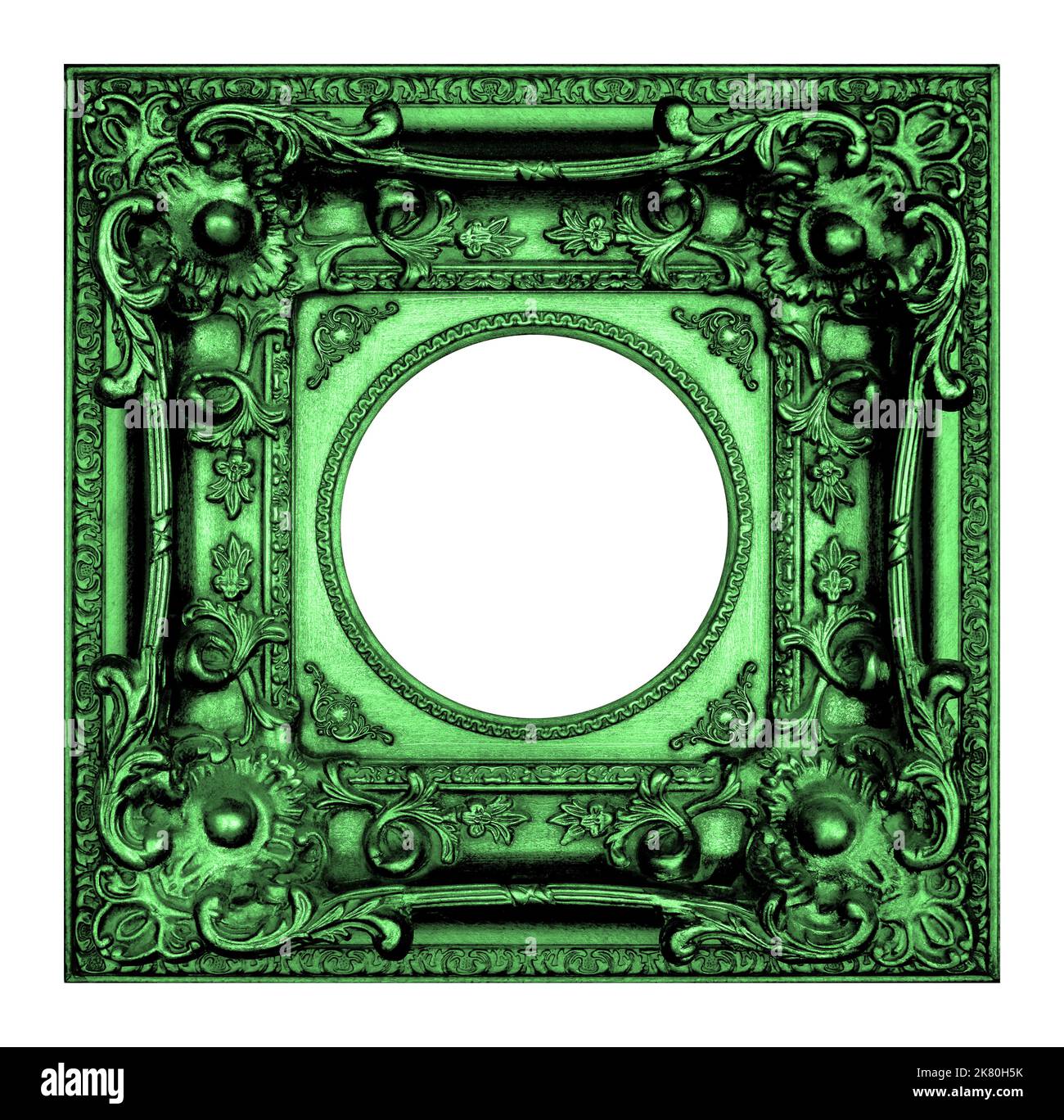 Vintage green frame isolated on the white background Stock Photo - Alamy