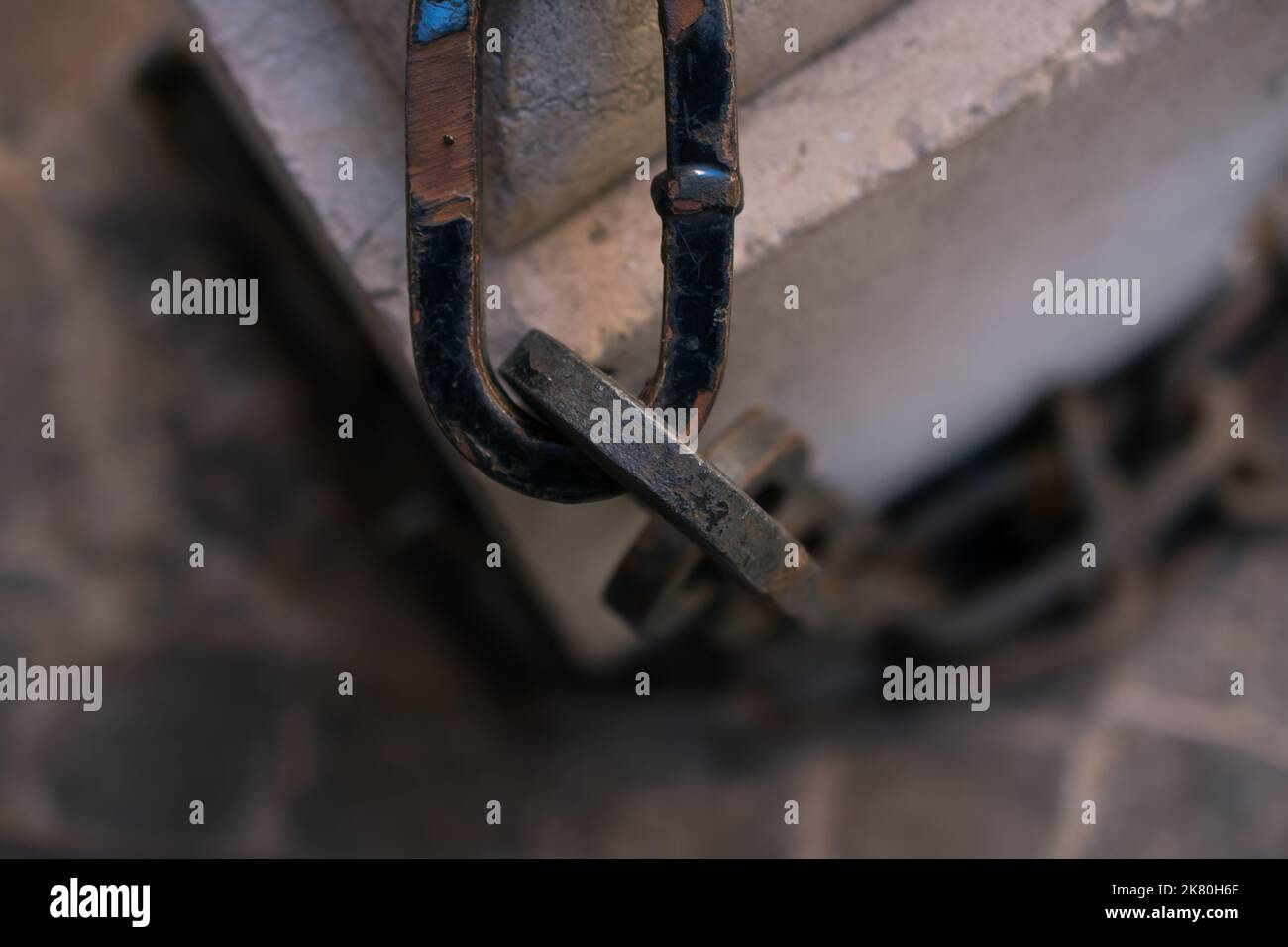 Old linked chain in the streets of Geneva Stock Photo - Alamy