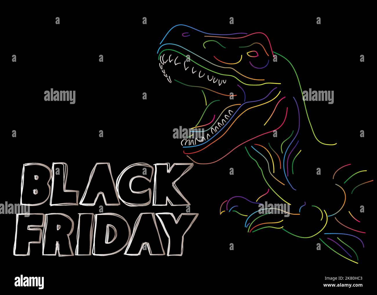 Dinosaur with speech bubble saying Black Friday word. Tyrannosaurus Rex ...