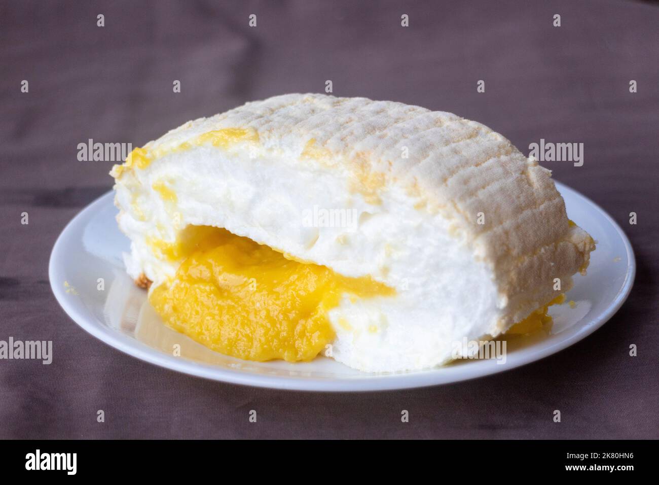 Brazo de mercedes cake slice at a cafe in the Philippines Stock Photo ...