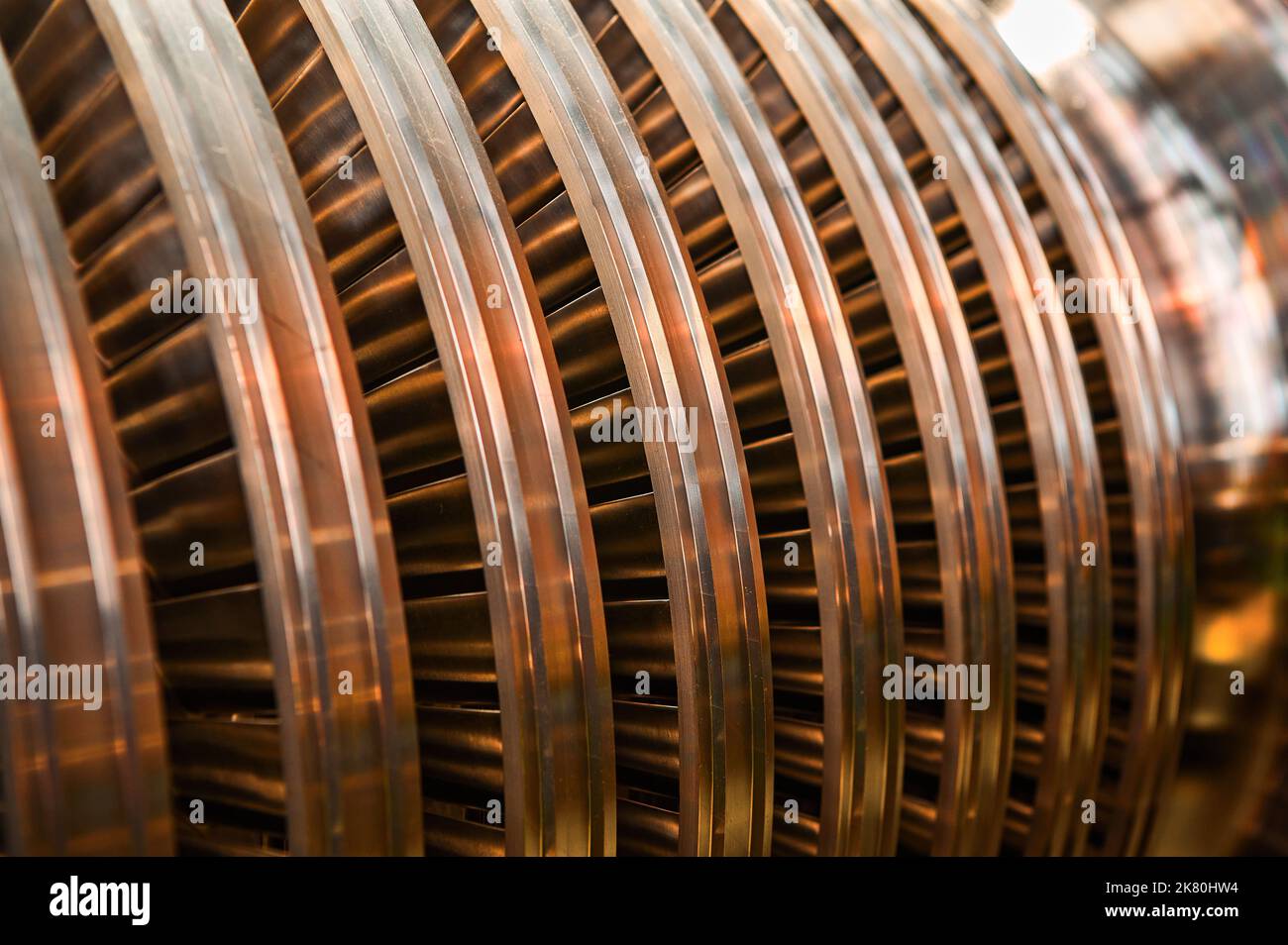 High-speed steam turbine blades with gas-thermal evaporation Stock ...