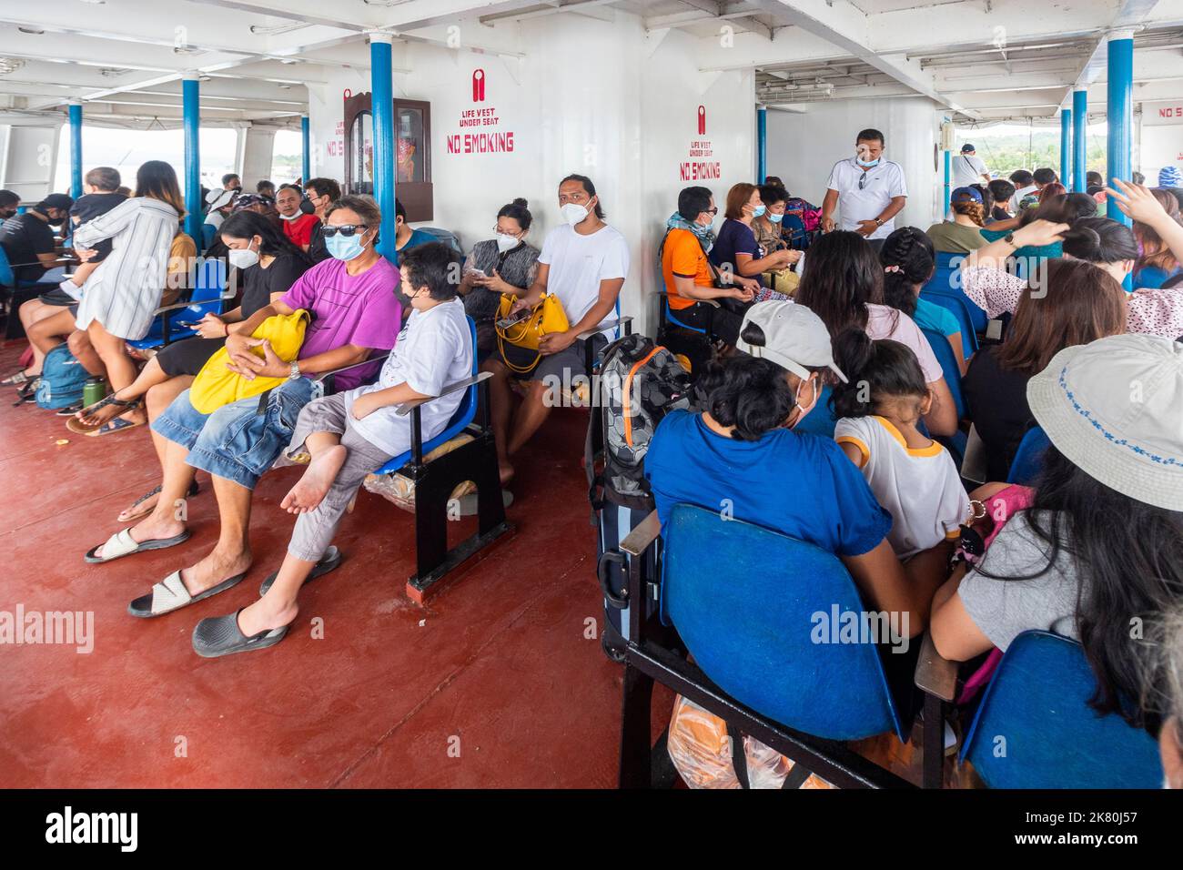 An interisland ferry plying the sea between Cebu and Negros in the ...