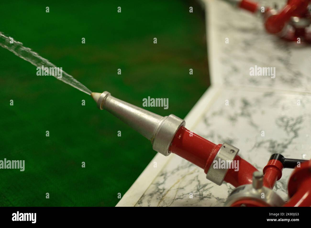 Fire faucet with water. Fire station parts. Means of protection against ...