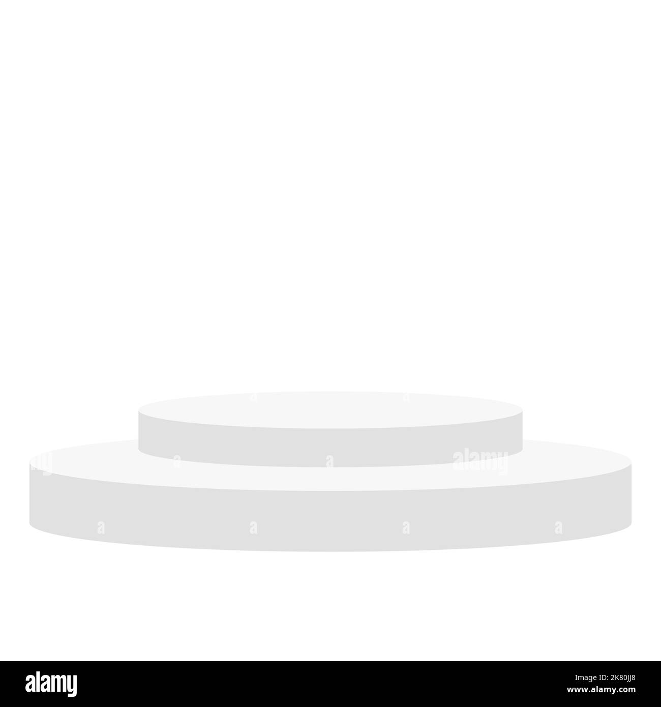 White 3d podium mockup on white background. White glossy realistic slim ...
