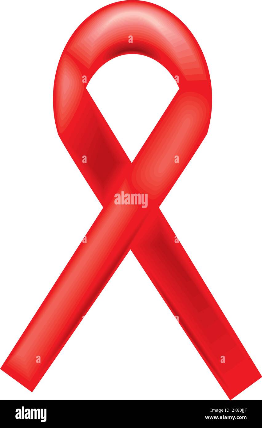 red ribbon AIDS icon Stock Vector Image & Art - Alamy