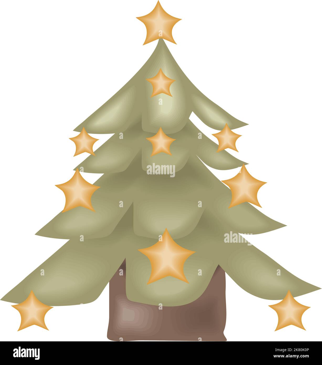 christmas tree gold stars Stock Vector Image & Art - Alamy