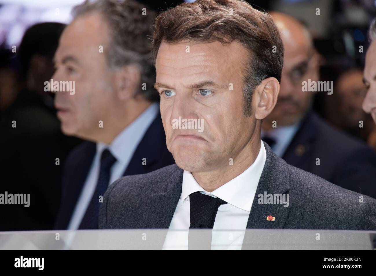 Paris, France. 17th Oct, 2022. French President Emmanuel Macron attends ...