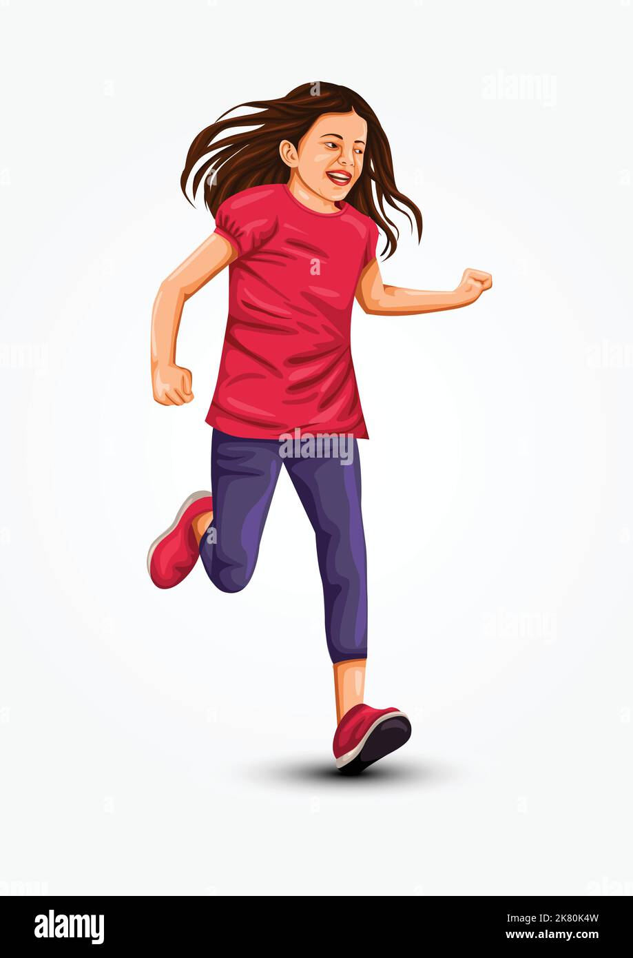 happy children running with white background. vector illustration Stock ...