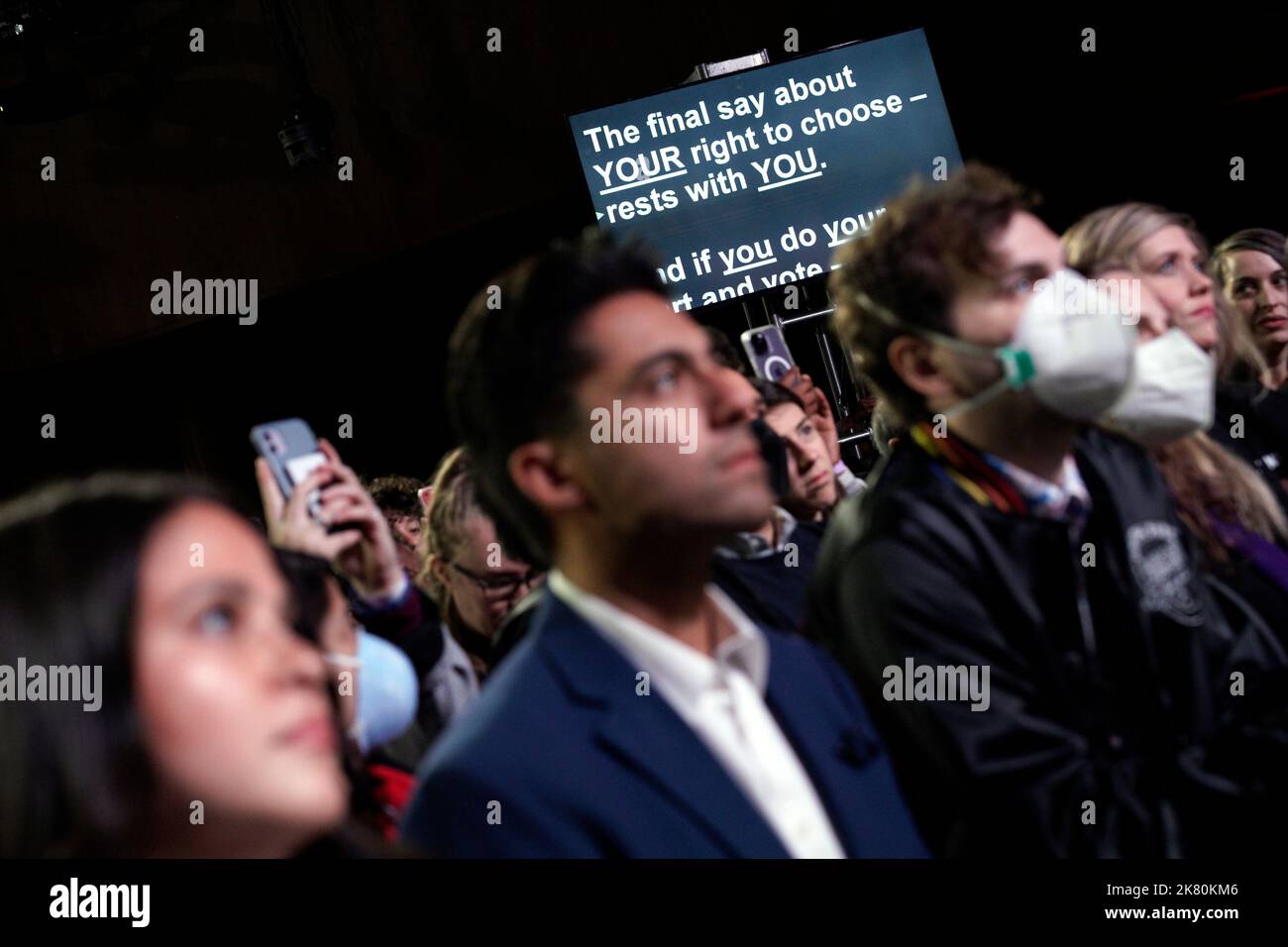 Members of the audience listens to United States President Joe Biden ...