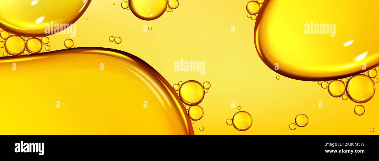 Oil drops texture, omega bubbles, gold liquid skincare, essential ...