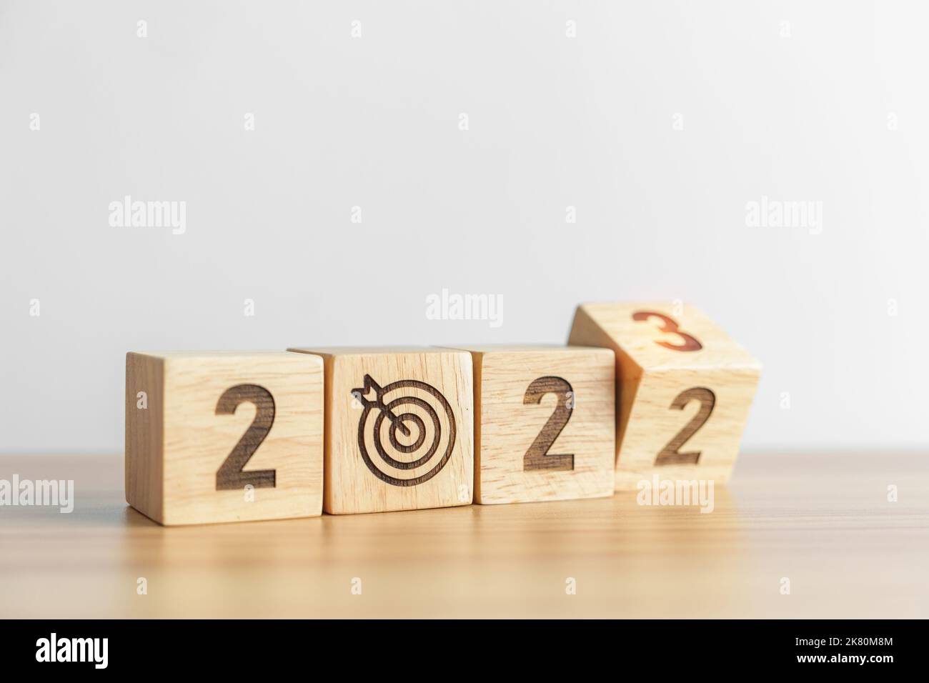 2022 change to 2023 Year block with dartboard icon. Goal, Target, Resolution, strategy, plan ...