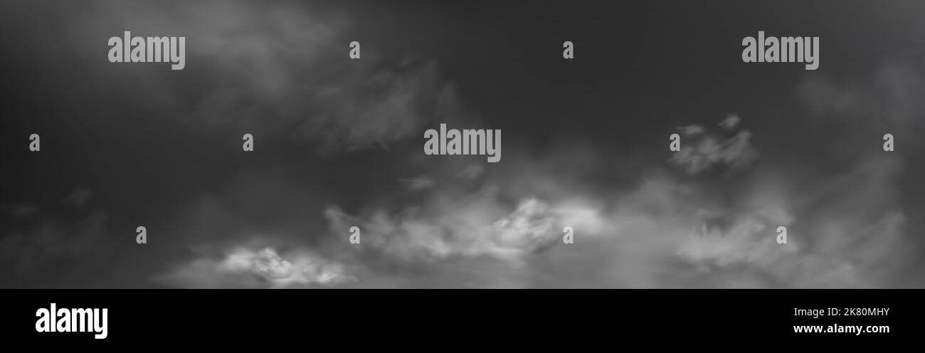 Smoke, fog, clouds or sky monochrome background. Realistic cloudy ...