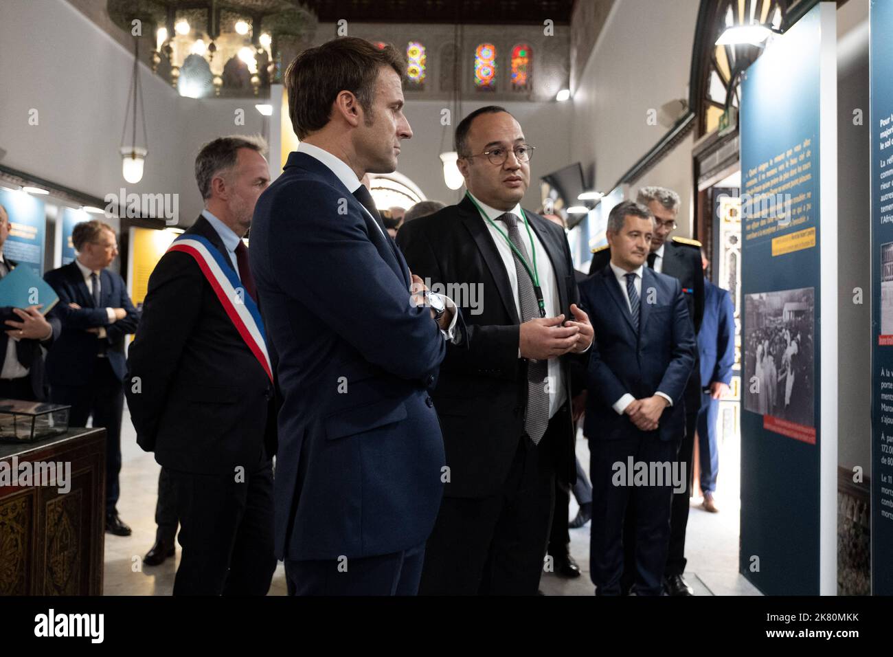 President Emmanuel Macron during a visit for the commemorative century ...