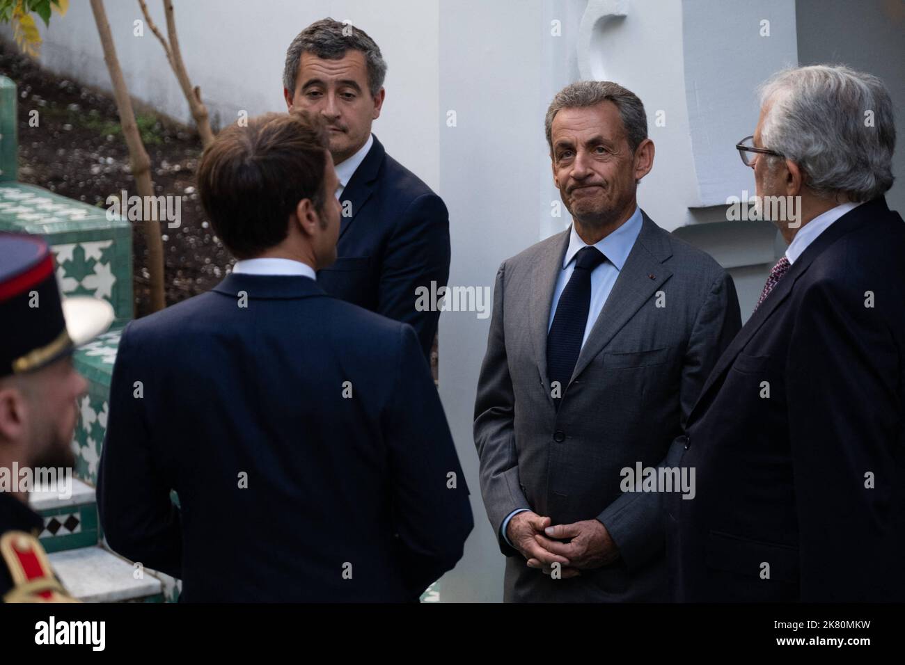 Former President Nicolas Sarkozy, Interior Minister Gerald Darmanin ...