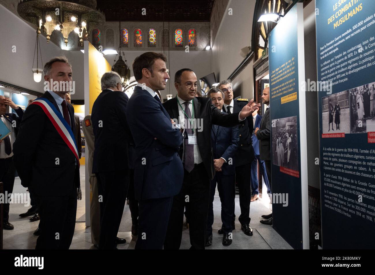 President Emmanuel Macron during a visit for the commemorative century ...