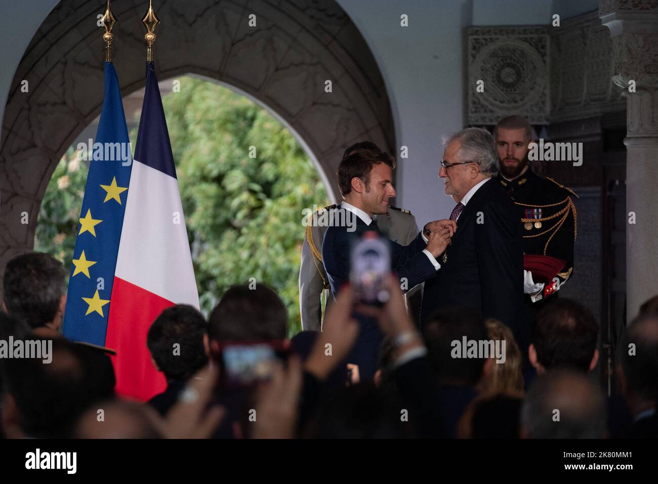 President Emmanuel Macron gives the highest French order of merit ...