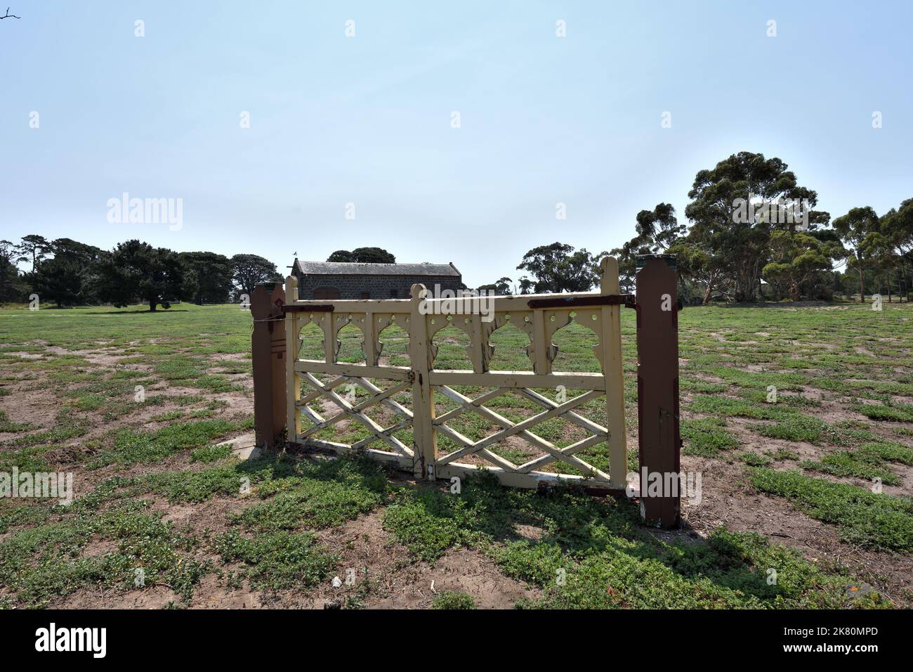 Isolated gate at Point Cook, Victoria Stock Photo - Alamy