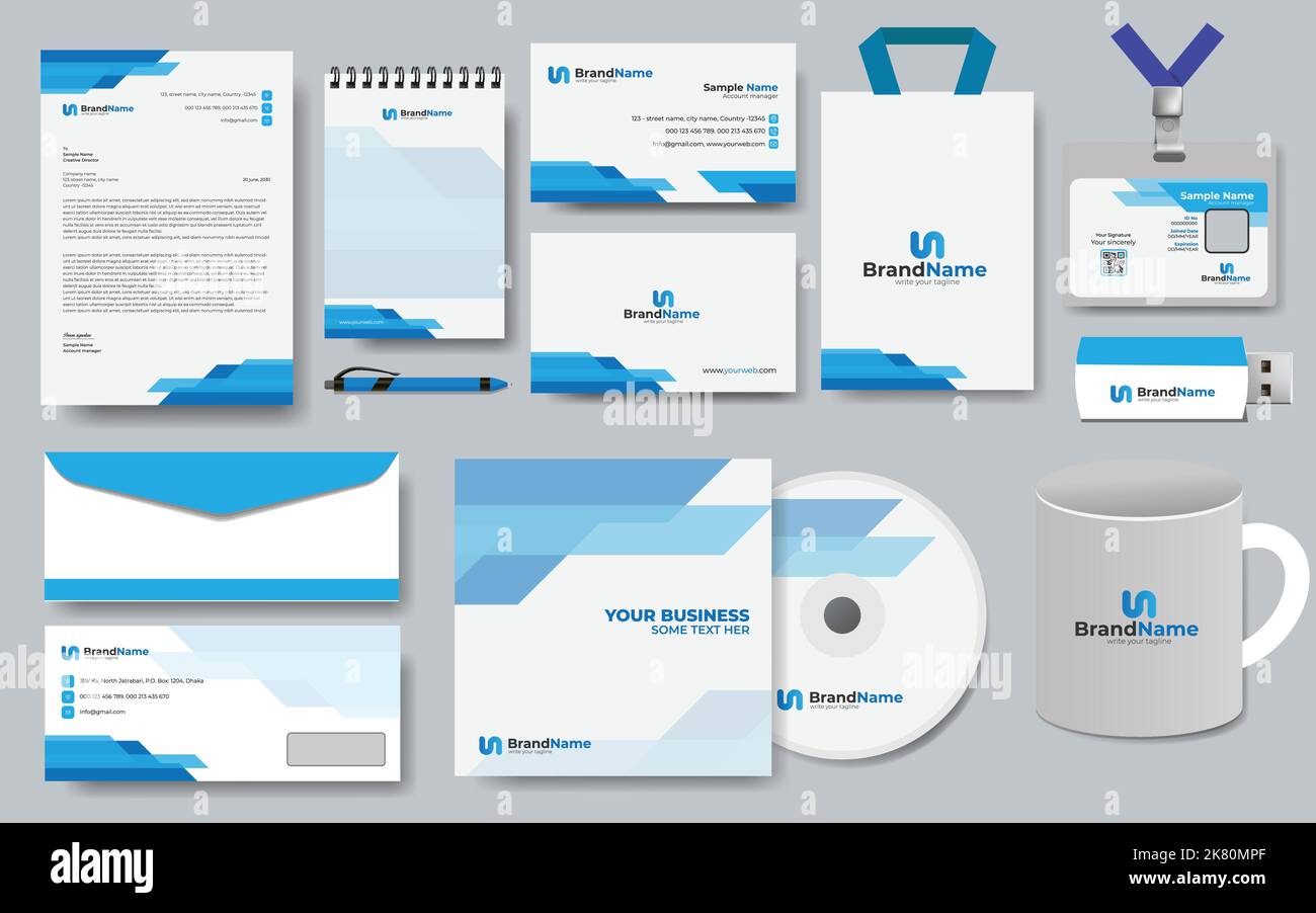 corporate branding and stationary design. Business office stationary ...