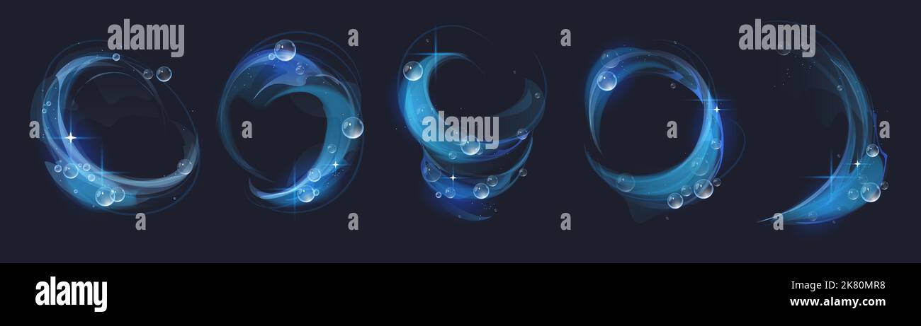 Clean effect swirl, detergent and light glow with soap bubbles and ...