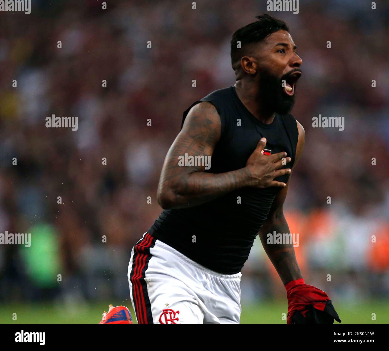 Sao Paulo, Brazil. 19th Aug, 2022. during a game between Flamengo and Corinthians at Maracana ...
