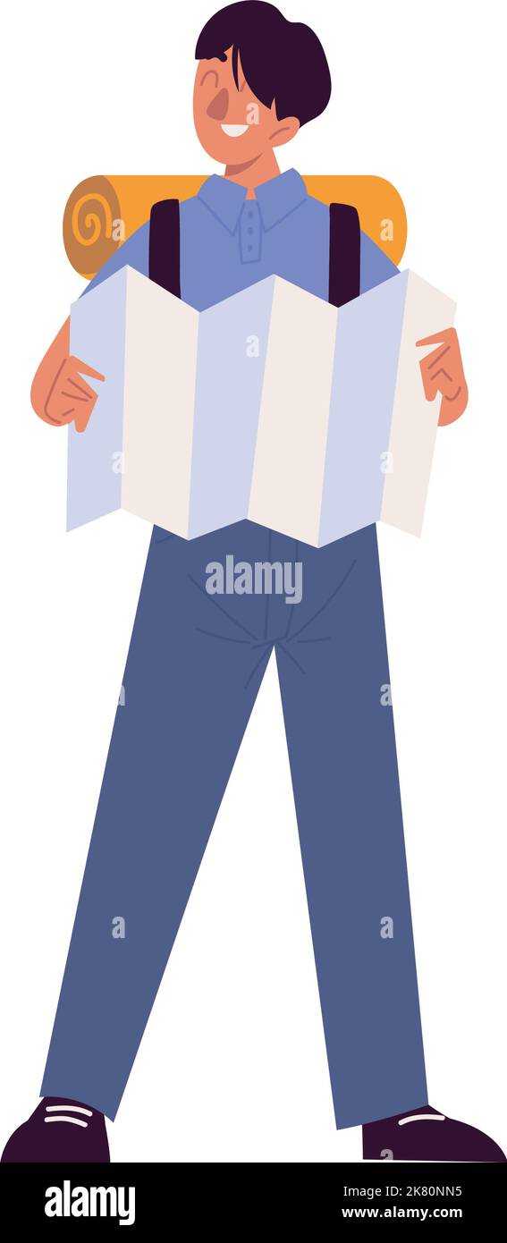 traveler with map Stock Vector Image & Art - Alamy