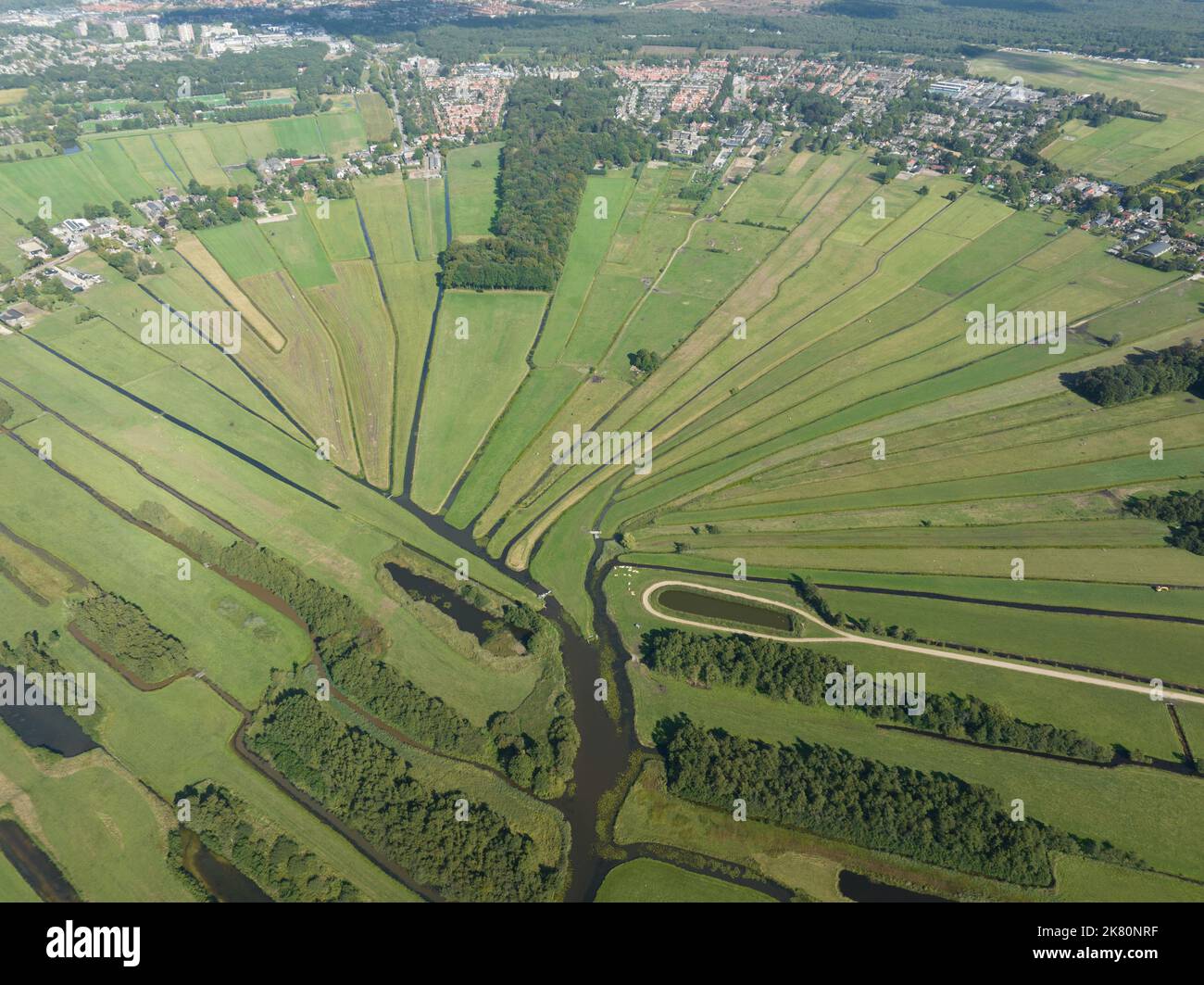 Loosdrecht recreational water river and meadow rural grass land green ...