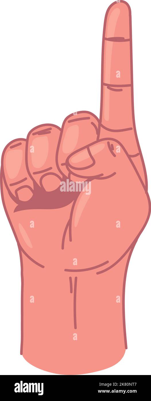 Raised index finger pointing up Stock Vector Images - Alamy