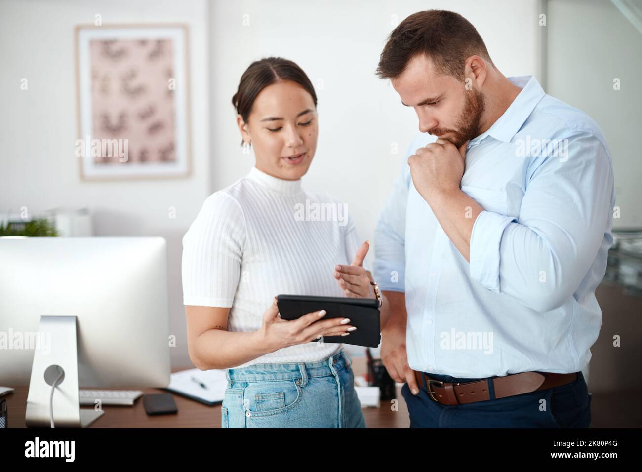 We need to address issue immediately. a businesswoman showing her ...